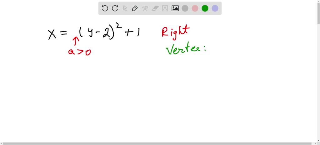 SOLVED:The equation of a horizontal parabola is given. For each ...