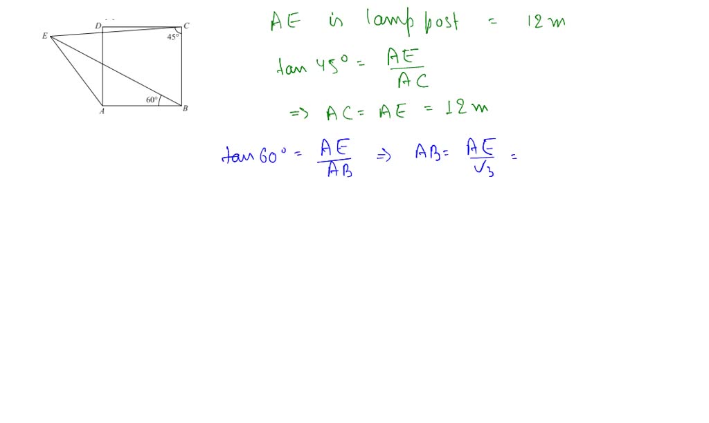⏩SOLVED:A B C D is a rectangular field. A vertical lamp post of… | Numerade