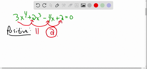 SOLVED:Use Descartes' rule of signs to determine the number of possible ...