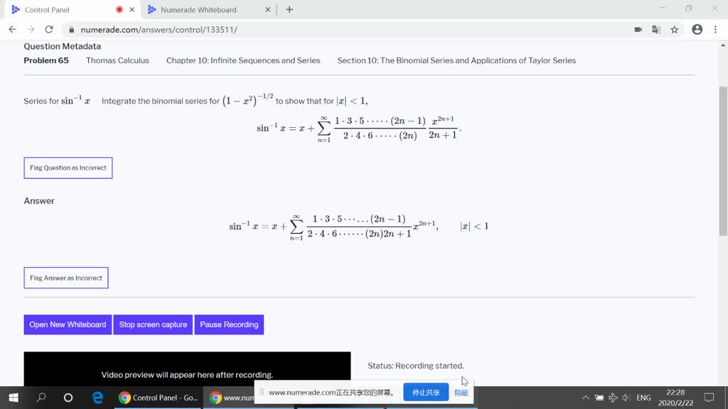 SOLVED:Series for sin ^{-1} x Integrate the binomial series for \left(1 ...
