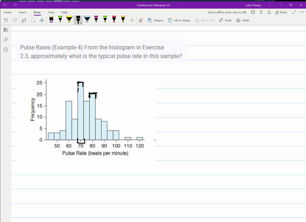 Pulse Rates (Example 4) From the histogram in Exercise 2.3 ... Pulse Rates (Example 4) From the histogram in Exercise 2.3 ...