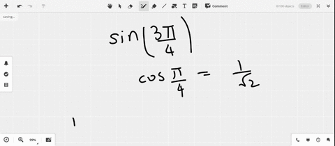 SOLVED:Evaluate (if possible) the six trigonometric functions of the real number. t=(3 π)/(4)