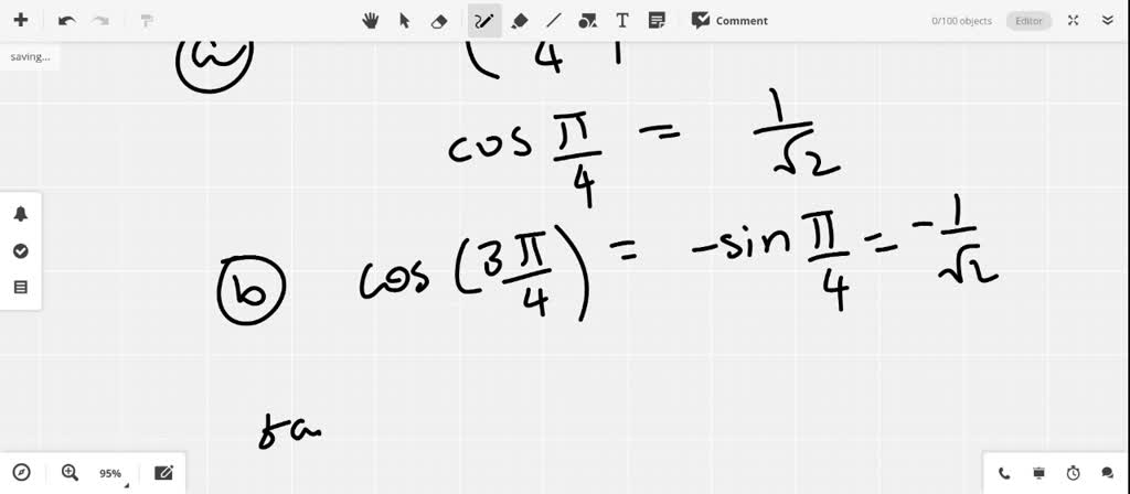 SOLVED:Evaluate (if possible) the six trigonometric functions of the real number. t=(3 π)/(4)
