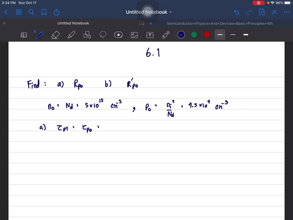 SOLVED:Electron-Hole Recombination Under Strong Injection. Consider ...