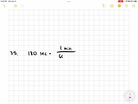 ⏩SOLVED:Convert the units of time. 180 sec=…min | Numerade