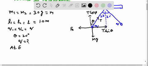 Two 3.0 g spheres on 1.0-m-long threads repel each other after being ...