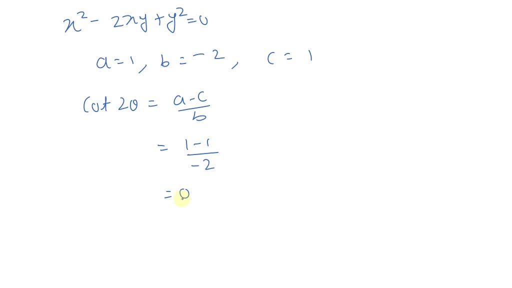 In Exercises 77 80 Perform A Rotation Of Axes To Eliminate The X Y Term And Sketch The Graph