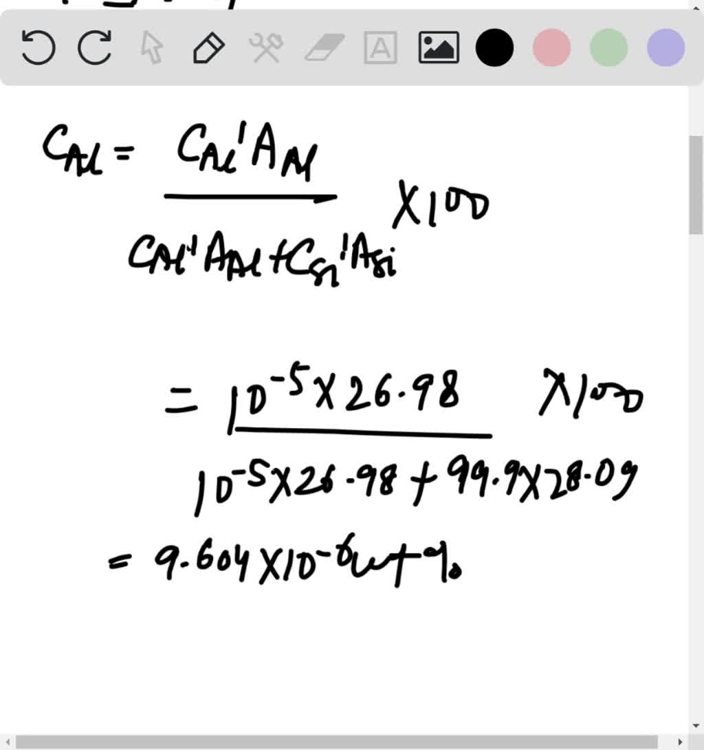 ⏩SOLVED:For Si to which has been added 1.0 ×10^-5 at % of aluminum… | Numerade