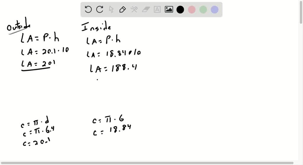 ⏩SOLVED:Find the surface area (exterior and interior) of the PVC ...