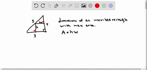SOLVED:A rectangle is inscribed in a right triangle, as shown in the ...