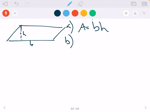 SOLVED:a. A parallelogram has height h and base b. Write a formula for ...