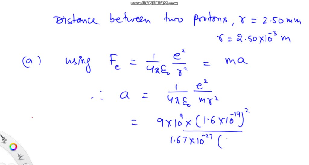 SOLVED:In an experiment in space, one proton is held fixed and another proton is released from ...