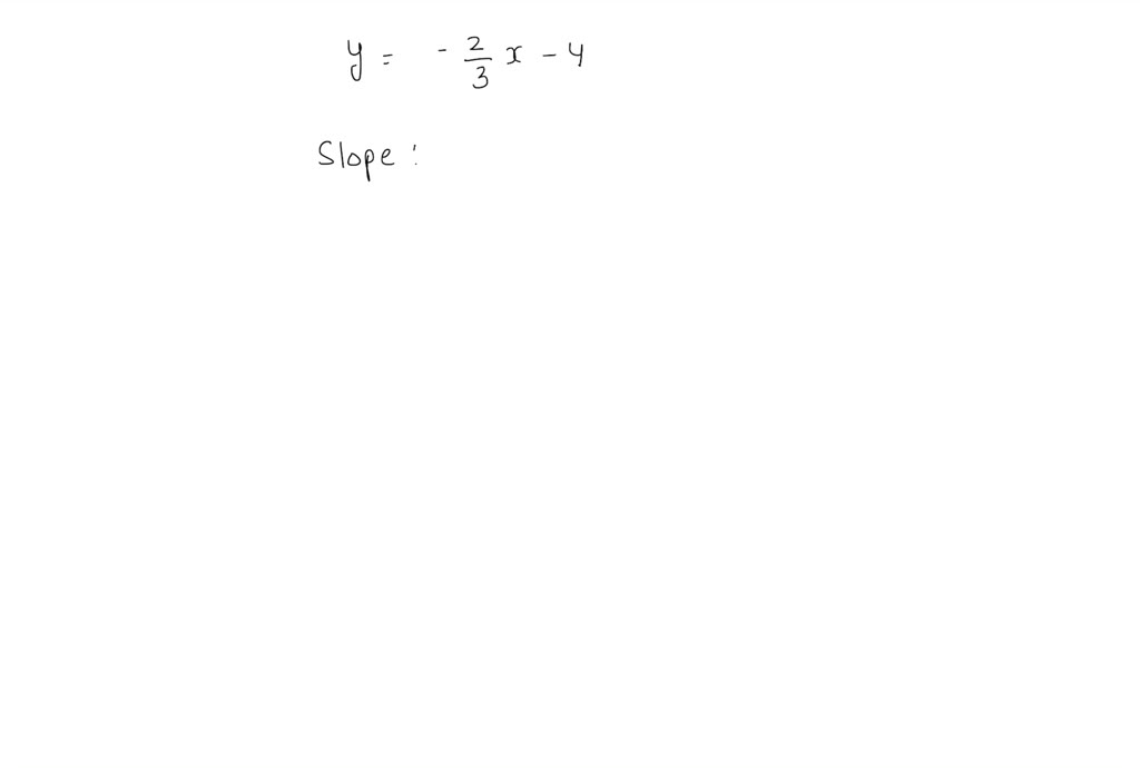 SOLVED Determine The Slope And The Y intercept Of The Line Y frac 2