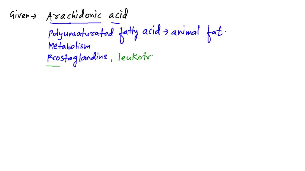 SOLVED:Draw the complete structural formula of arachidonic acid (Table ...