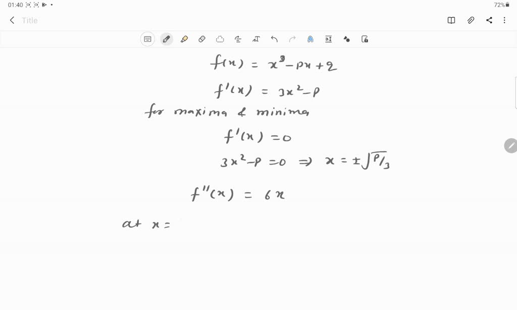 Determine the maxima, minima, and points of inflection of x^3+3 p x+ q ...