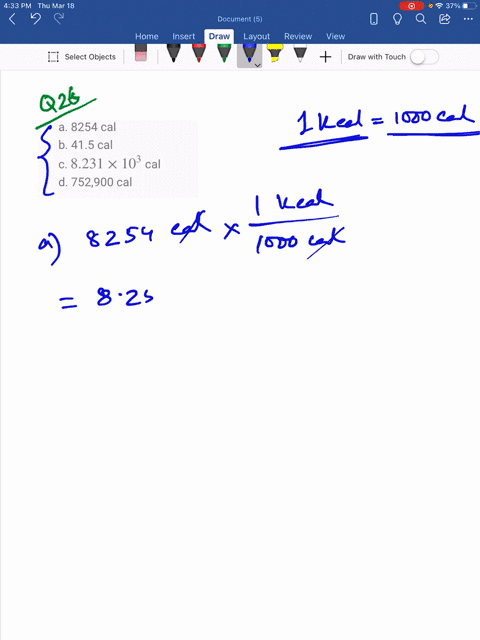 SOLVED:Convert the following numbers of calories into kilocalories. a ...