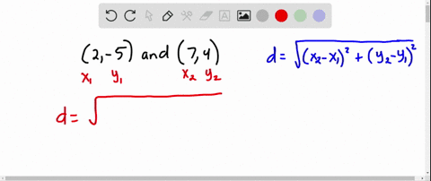 Find the distance between the two points. Simplify your answers, and write the exact answer in ...