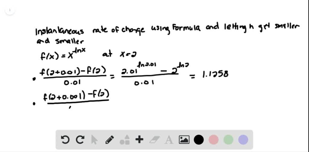 SOLVED Use The Formula For Instantaneous Rate Of Change Approximating