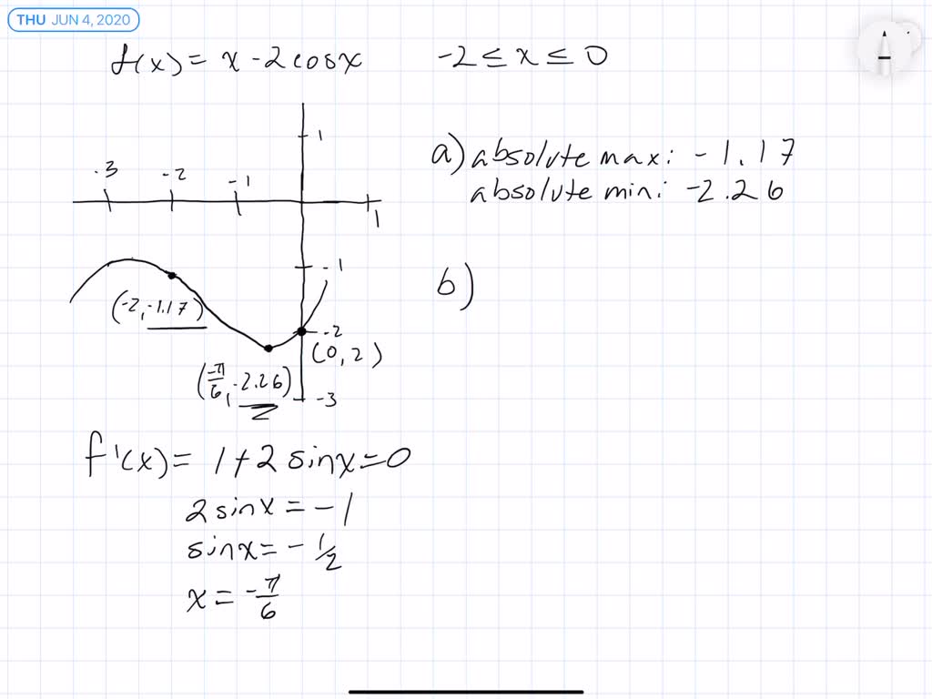 SOLVED:53-56 (a) Use a graph to estimate the absolute maximum and minimum values of the function ...