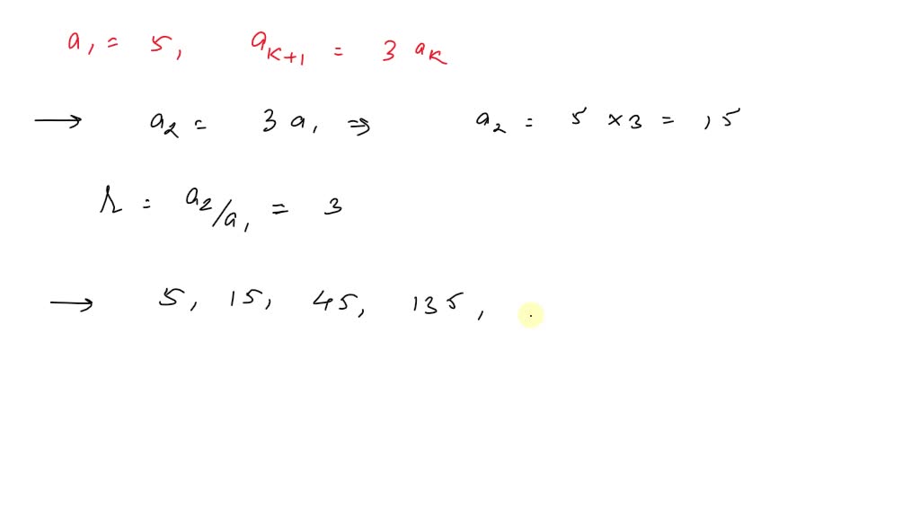 SOLVED:Finding the nth Term of a Geometric Sequence Write the first ...