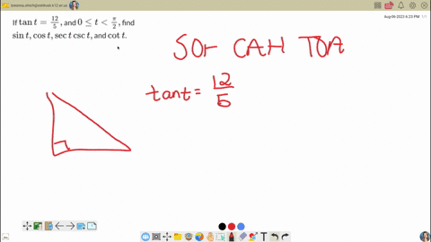 SOLVED:If tant=(12)/(5), and 0 ≤t