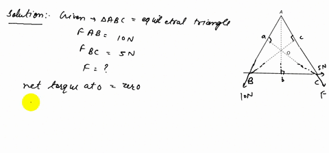SOLVED:An equilateral triangle A B C has its centre at O as shown in ...