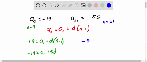 SOLVED: For each arithmetic sequence described, find a1 and d and construct the sequence by ...