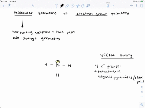 SOLVED:Use the NH3 molecule as an example to explain the difference ...