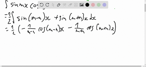 SOLVED:Prove the formula, where m and n are positive integers. ∫-π^π sinm x cosn x d x=0