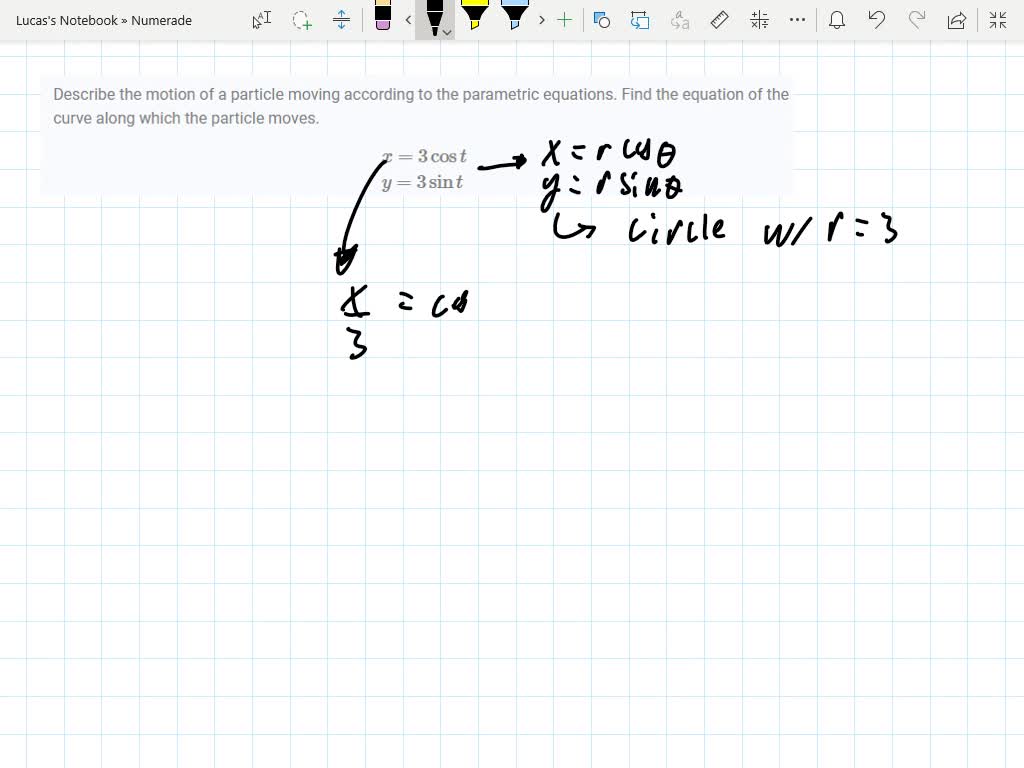 Solveddescribe The Motion Of A Particle Moving According To The