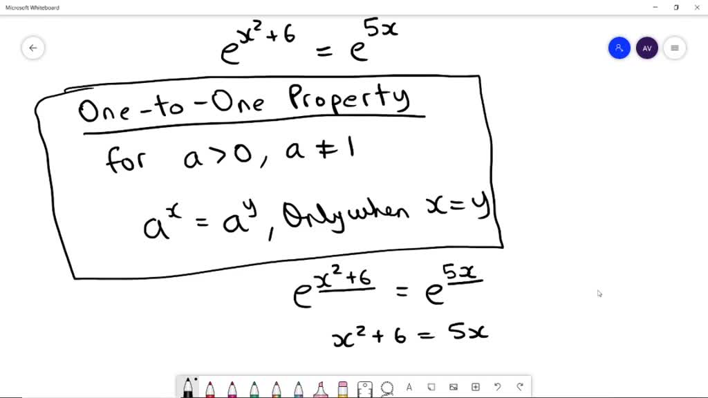 SOLVED:Use the One-to-One Property to solve the equation for x. e^x^2+6 ...
