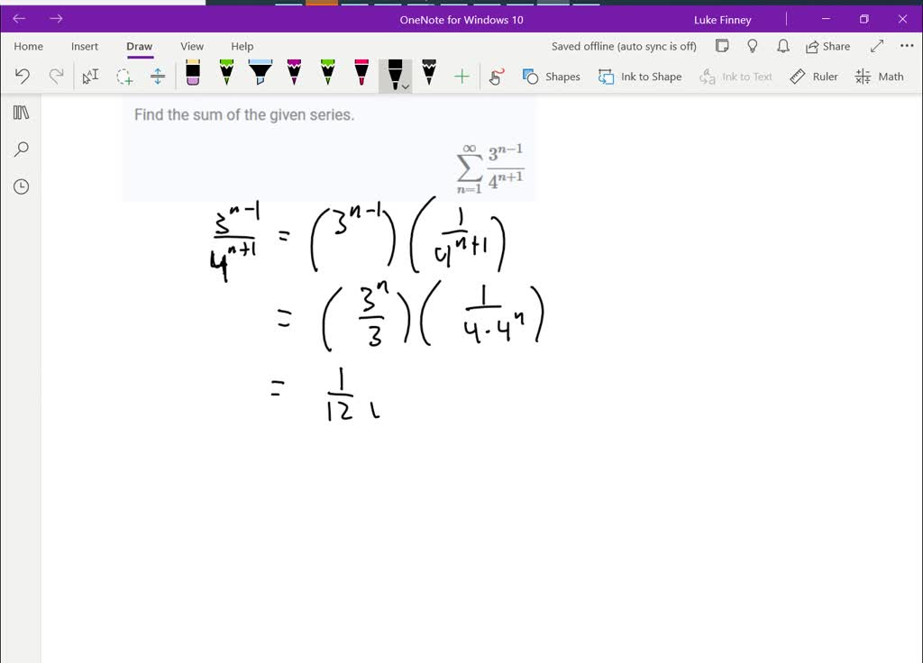 SOLVED:a. Find the sum of the series ∑n=1^∞ n x^n,|x|