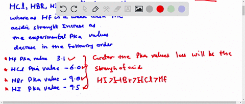 SOLVED:Select the correct order of acidity: (a) HI >HBr >HCl>HF (b ...