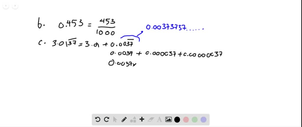 SOLVED a Find The Fraction Equivalent To Each Of These Recurring 