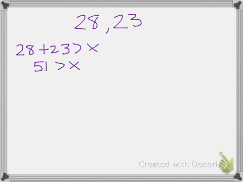 SOLVED:The lengths of two sides of a triangle are given. Find the range of possible lengths for ...