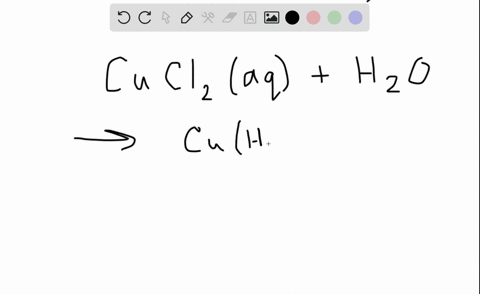 SOLVED:A concentrated aqueous copper(II) chloride solution is bright ...