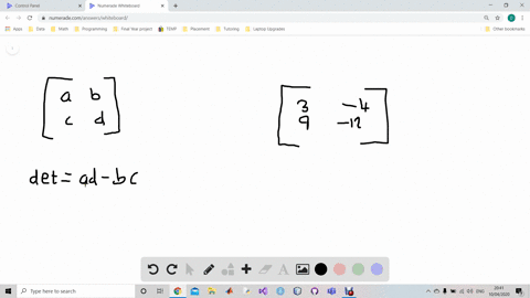 SOLVED:Determine whether each matrix is invertible by finding the determinant of the matrix. [ 3 ...