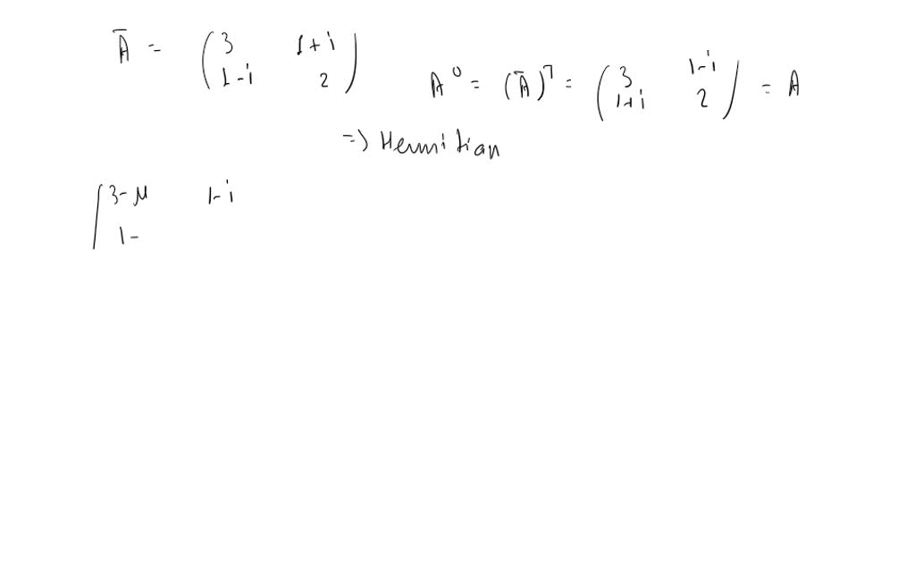 Consider An N ×n Matrix Λ Its Eigenvalues λand A Transformation Matrix V May Be Found That 