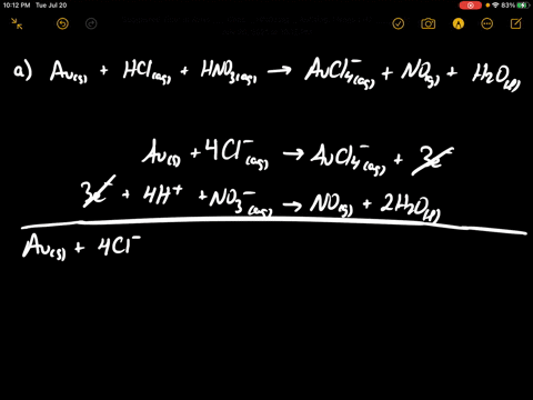 SOLVED:Gold metal will dissolve only in aqua regia, a mixture of ...