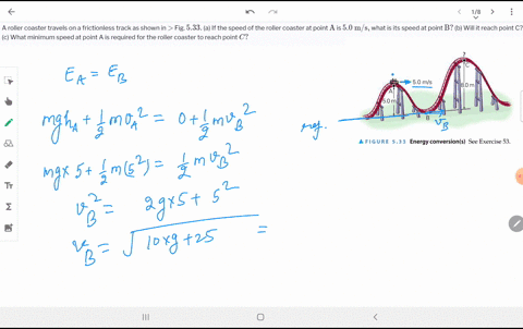 ⏩SOLVED:A roller coaster travels on a frictionless track as shown in ...