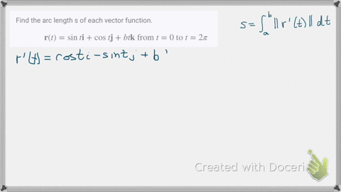 SOLVED:Finding the Arc Length Calculate the arc length for each of the ...