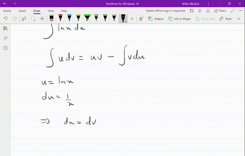 SOLVED:Find indefinite integral. ∫lnx d x Hint: Let u=lnx and d v=d x
