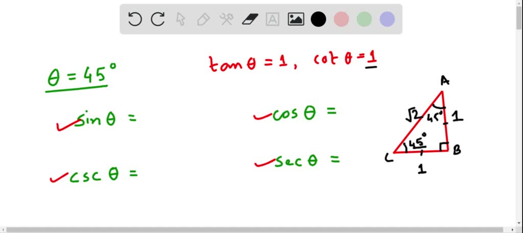 SOLVED:Complete the table with exact trigonometric function values. Do ...