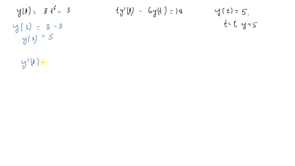 SOLVED:Verifying solutions of initial value problems Verify that the given function y is a ...