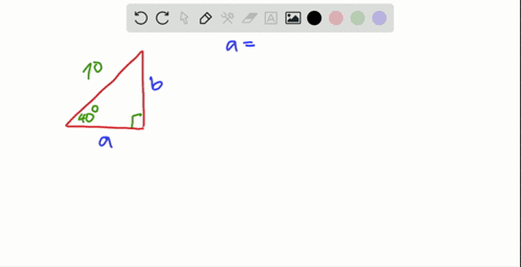 SOLVED:A right triangle has a hypotenuse of length 10 centimeters. If one angle is 40^∘, find ...