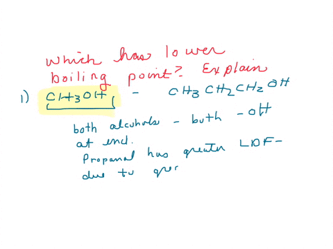 SOLVED:Which substance in each pair would be expected to have a lower boiling point? Explain ...
