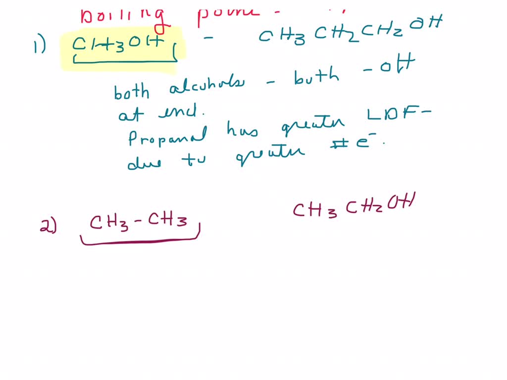 SOLVED:Which substance in each pair would be expected to have a lower boiling point? Explain ...
