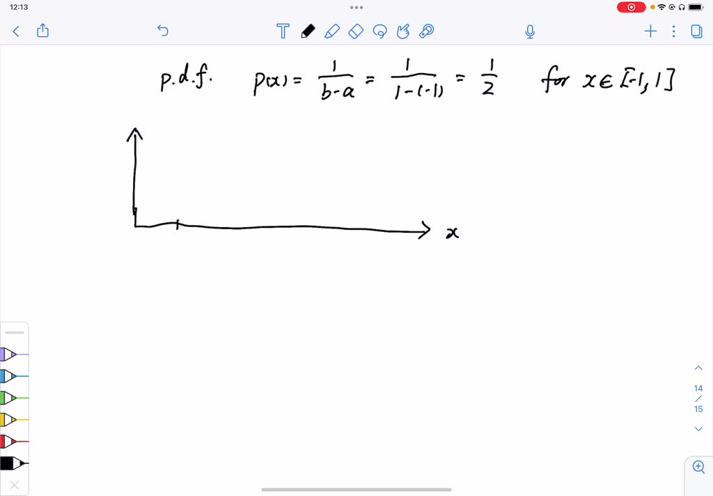 SOLVED:Suppose x has a uniform distribution on the interval from -1 to 1 . Find the ...