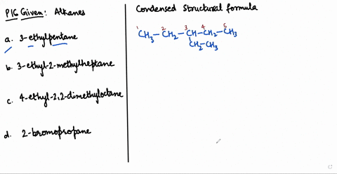 SOLVED:Draw the condensed structural formula for each of the follow ...