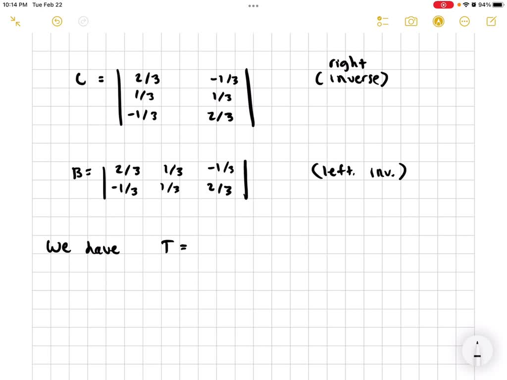 Find a left-inverse and/or a right-inverse (when they exist) for A=[ 1 ...